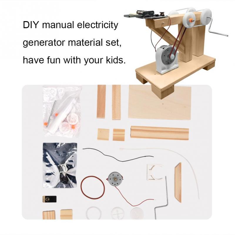 Buy DIY Hand Generator Material Set Manual Electricity Generator Kids ...