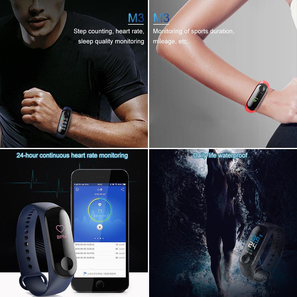 Buy Fashional M3 Plus Waterproof Smart Watch Blood Pressure/Heart Rate ...