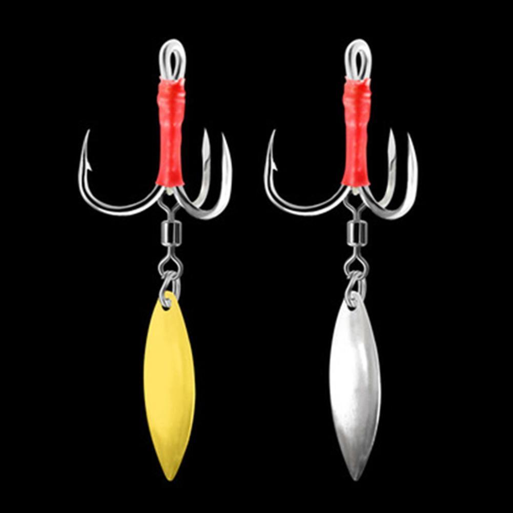 Buy Metal Three Fishing Hooks With Rotatings Sequin Barbed Spinnings ...