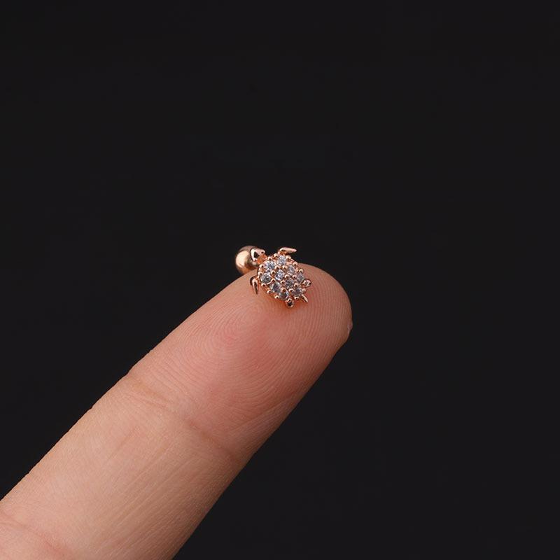 Buy 1Pc Stainless Steel Thin Rod Micro-inlaid Zircon Screw Ball ...