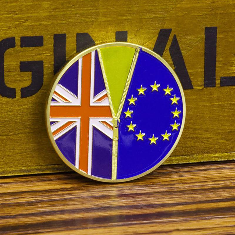 Gold-plated Brexit Letter Pattern Commemorative Coin Badge: الشراء ...