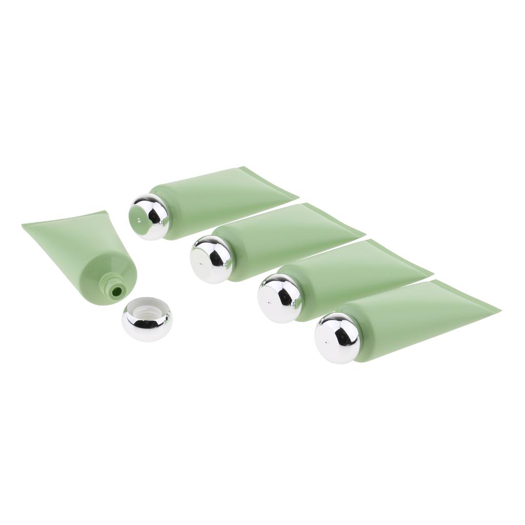 Buy 5 Pieces Empty Tube Bottles for Cream Lotion Facial Cleanser Green ...