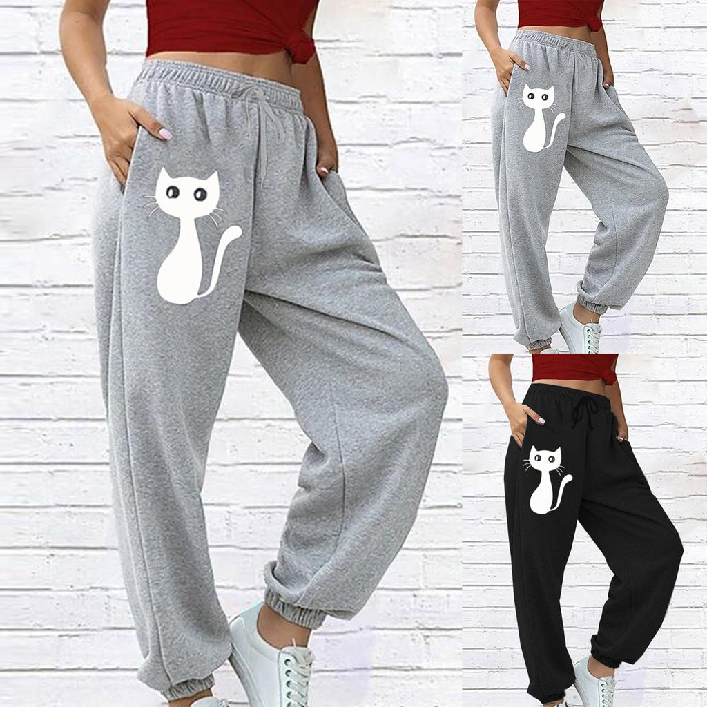 Buy Women's Fashion Printed Loose Casual Elastic Drawstring Sports ...