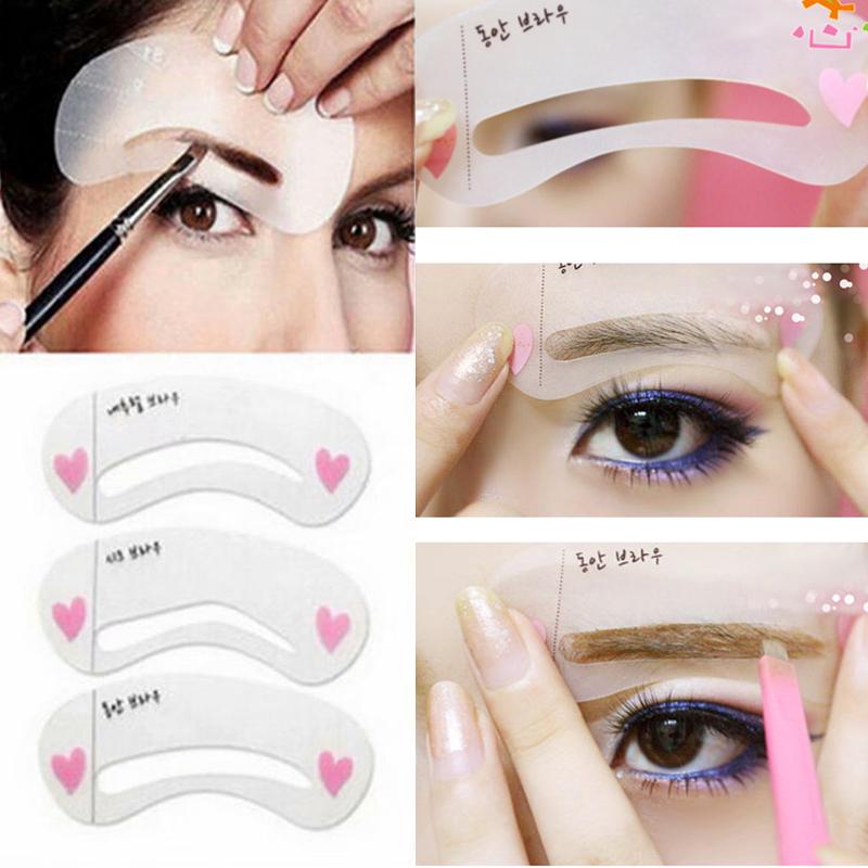 3PCS Eyebrow Stencil Shaping Grooming Eyebrow Card Tools DIY Beauty ...