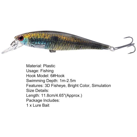 Buy 11.8cm/13.5g Eco-friendly Floating Bionic Realistic Fake Bait Sea ...