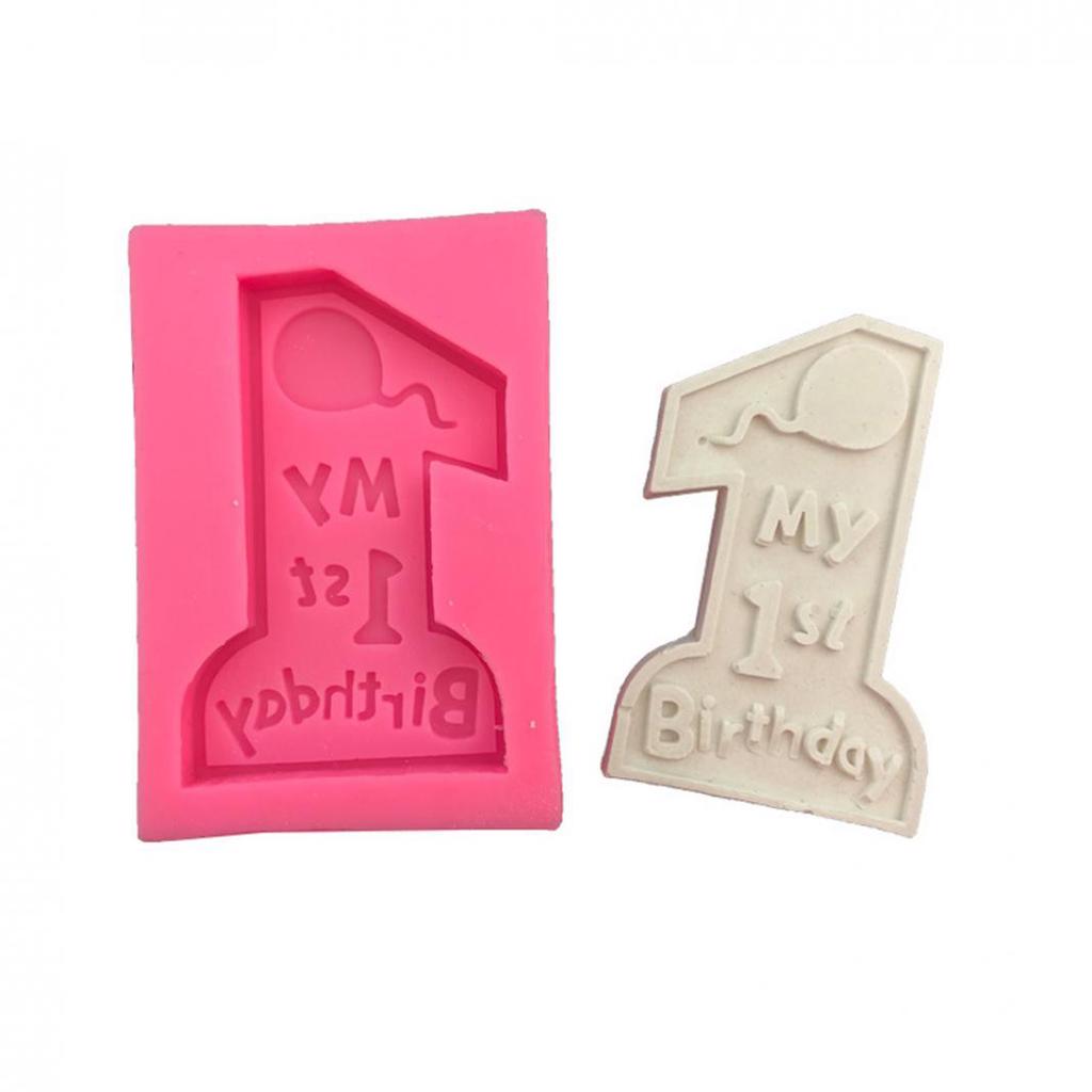 Buy Figure 1 Birthday Cake Mold Fondant Polymer Clay Plaster Decorative ...
