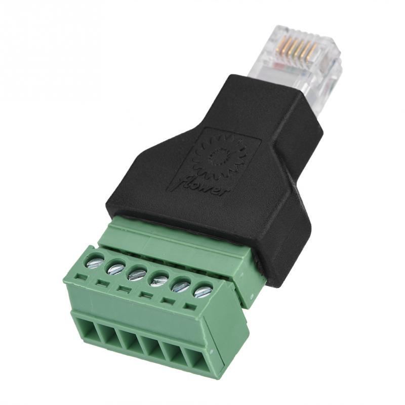 Buy 1Pcs Ethernet RJ12 6P6C Male To 6 Pin Screw Terminals Adapter ...