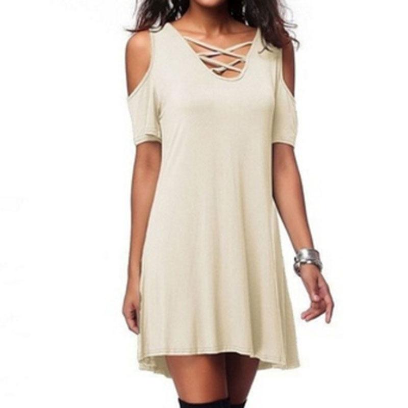 Buy Women Colar Dress Low Cut Lace-up Pocket Casual Sweatshirt Deep V ...