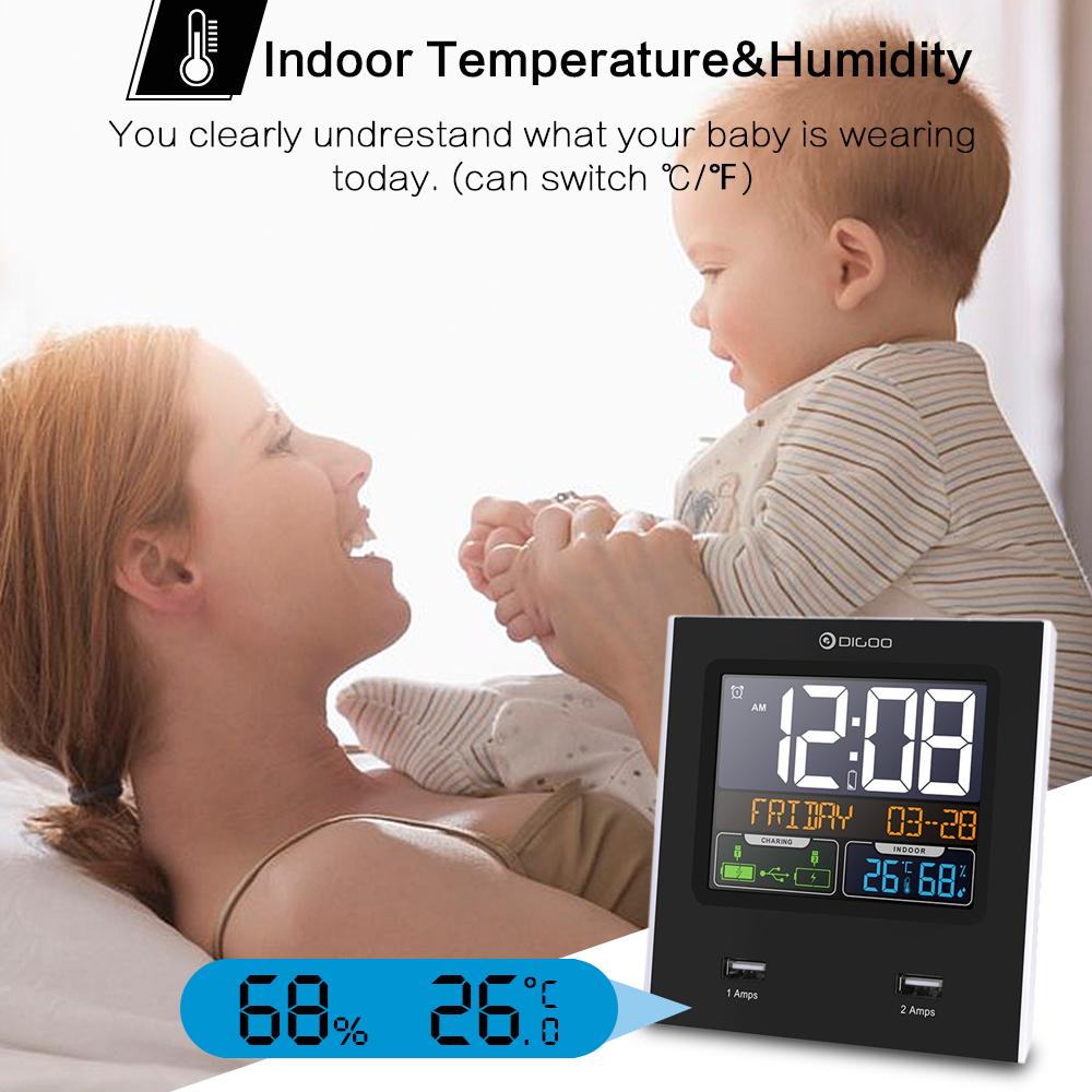 Buy Digoo DG-C3X Time Calendar 12hr/24hr Format Switchable Temperature ...