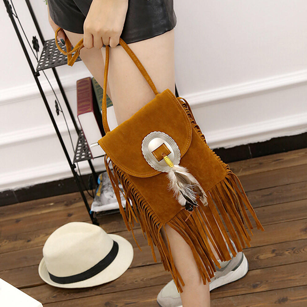 Buy [SV] Fashion Women Suede Handbag Crossbody Shoulder Messenger ...