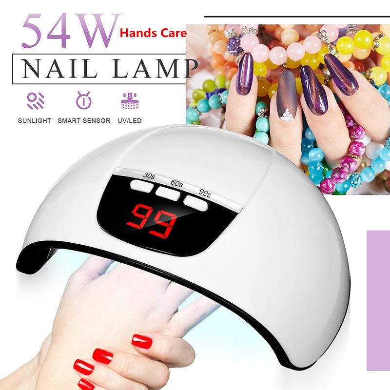 Buy 54W UV LED Nail Lamp Automatic Sensor LCD Display 15 LEDs Dryer ...
