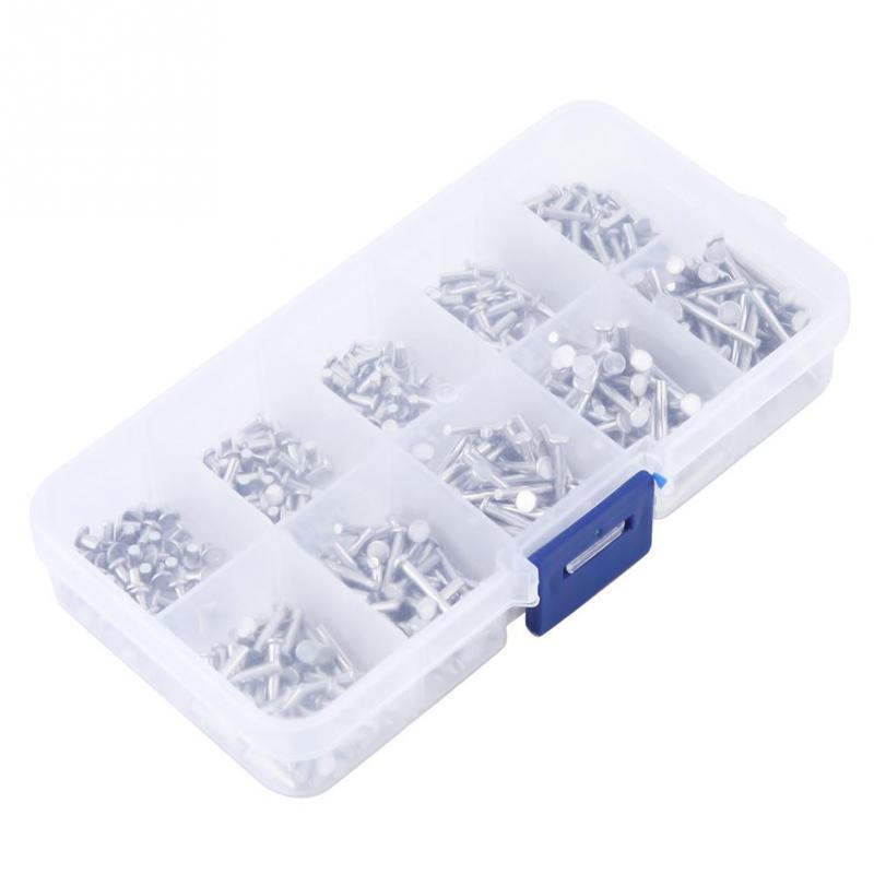 Buy 500pcs M2 Flat Head Aluminum Rivets Flat Head Solid Rivet 3mm-18mm ...