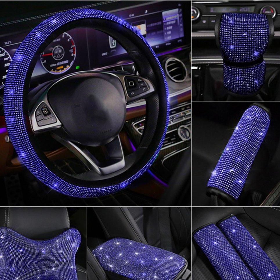 Buy PAU Blue Rhinestone Car Shiny Car Protective Universal Decoration ...