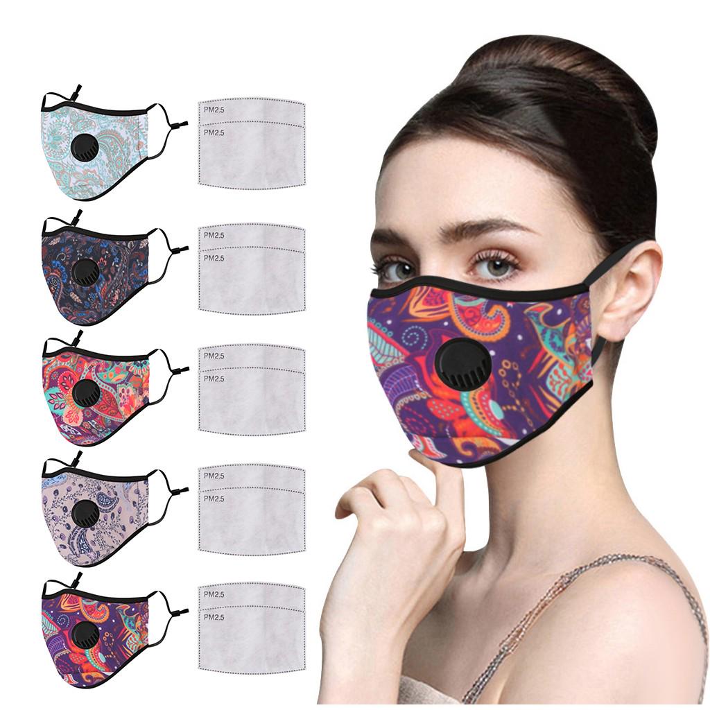 Buy Sawei Adult Flower Print Reusable Breathable Cotton Mask 5 Pack+10 ...