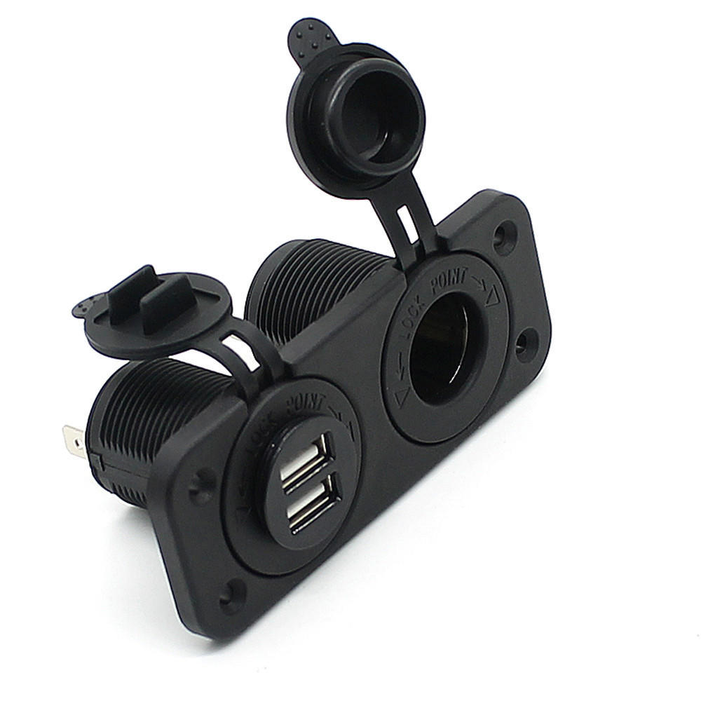 Buy 1PC Dual USB Charger and Socket Panel Mount Marine 12 Volt Power ...
