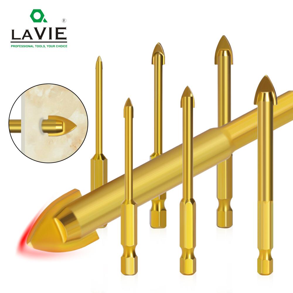 Cheap 7pcs set 1/4" Hex Shank Glass Bits Titanium Coated Glass Drill ...
