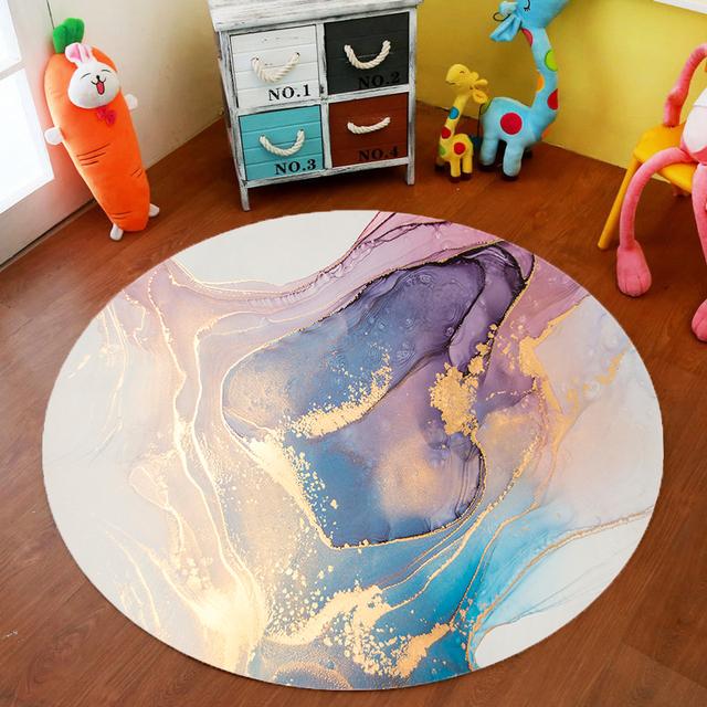 Cheap Marble Quicksand Round Carpet Office Chair Mat Computer Desk Mat ...