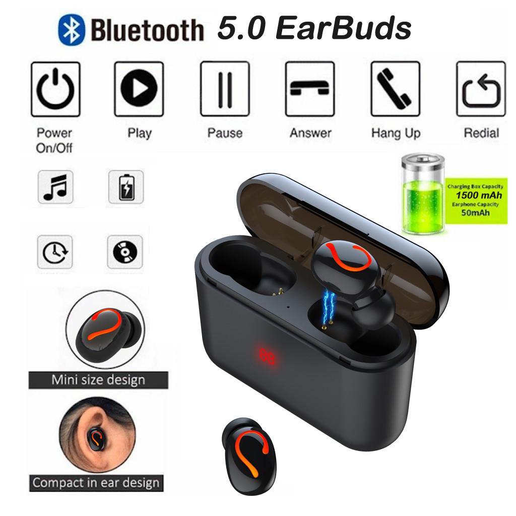 Buy Mini Bluetooth 5.0 Wireless Earbuds 3D Stereo Sound Headphones ...