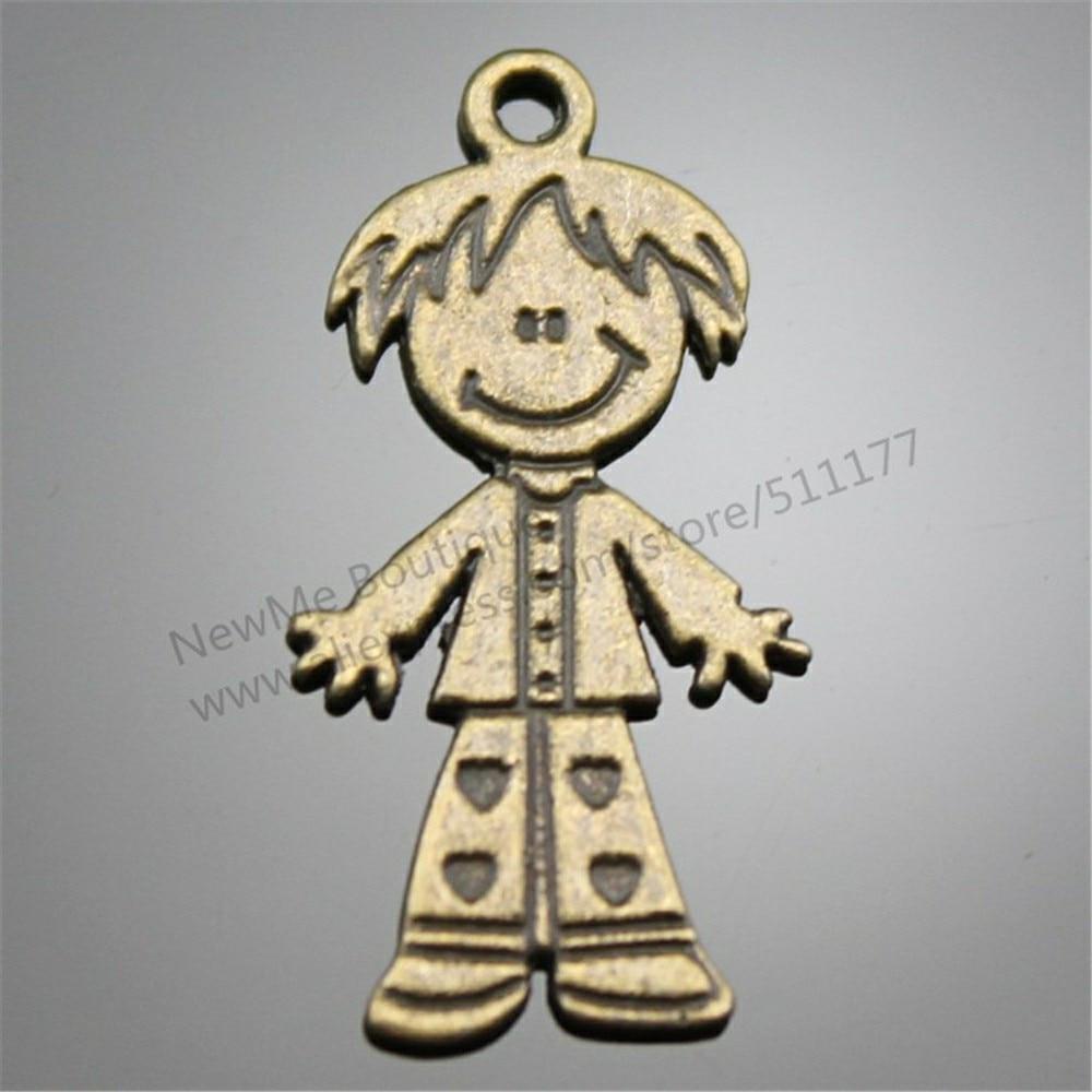 Buy 12 Pieces Metal Pendant Charms Double Sided Boy 26x15mm Supplies ...