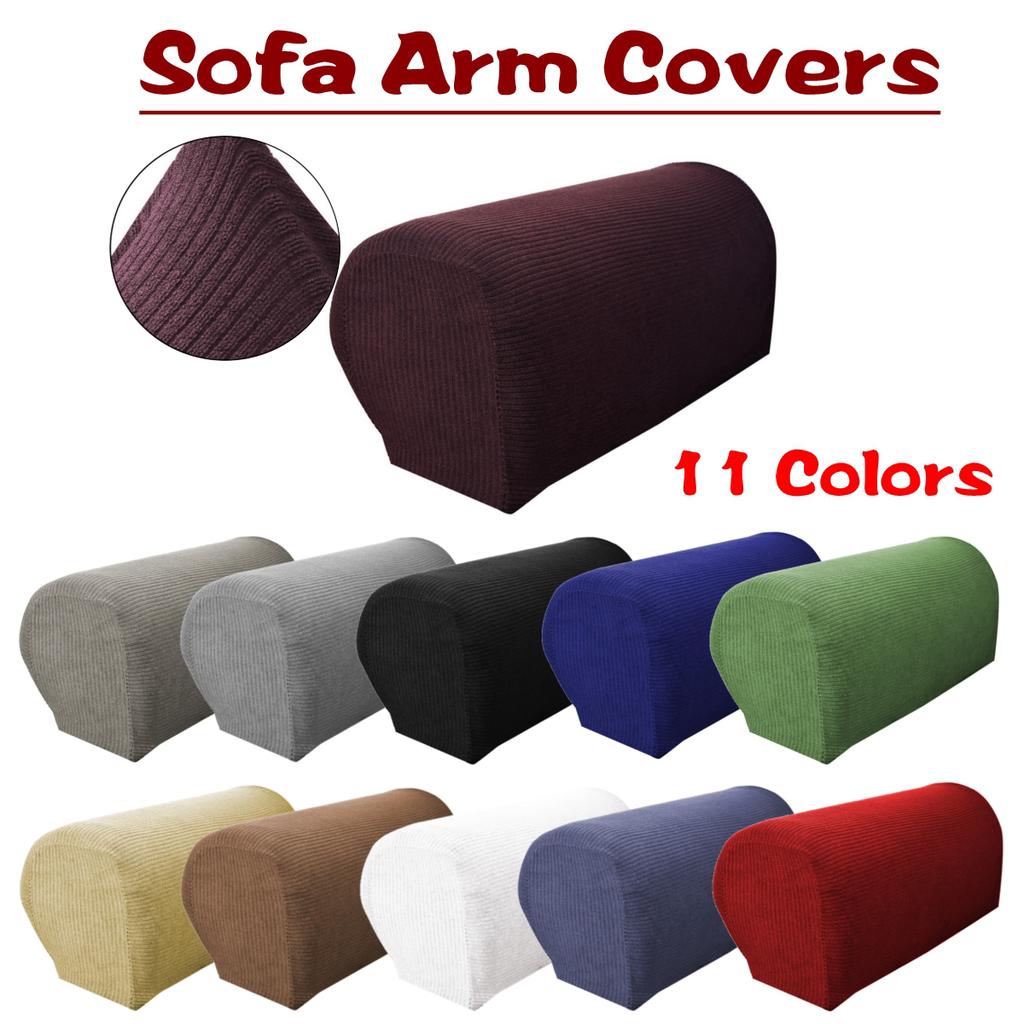 Buy 2Pcs Sofa Armrest Covers Waterproof Stretch Fabric Arm Protectors ...