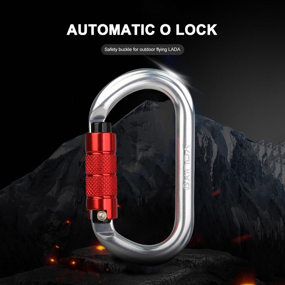 Satın alın 25KN O Shape Safety Auto Master Lock Carabiner Outdoor Rock Climbing Buckle | Joom