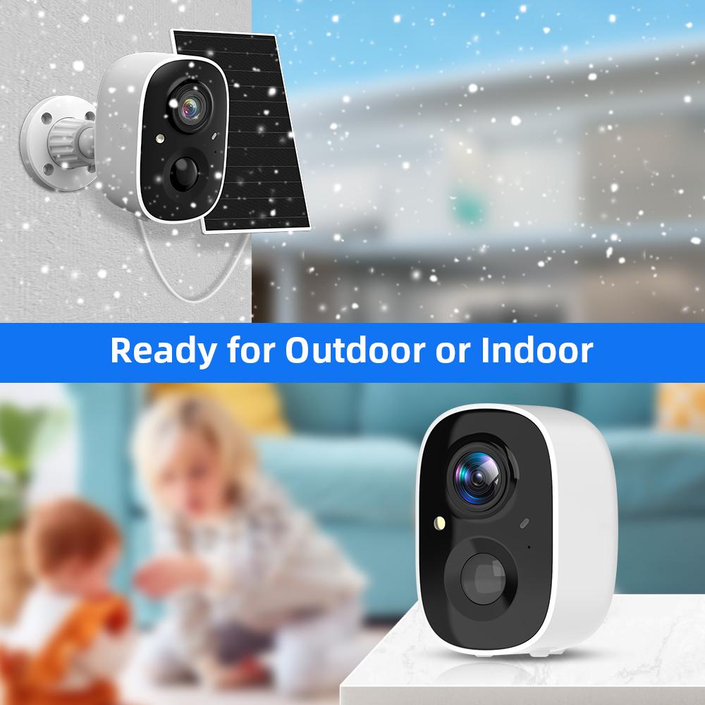 CG6 Outdoors WiFi Solar Camera 3MP Wireless Night Vision PIR Detection ...