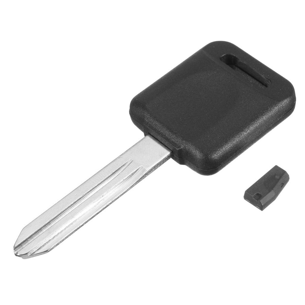 Black Uncut Blade Ignition Chipped Car Key Transponder Chip Replacement ...
