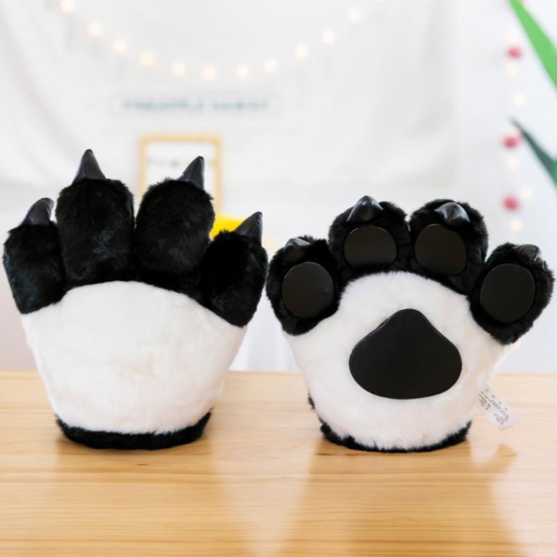 Buy Cute Simulation Panda Paw Plush Gloves Fluffy Animal Stuffed Toys ...