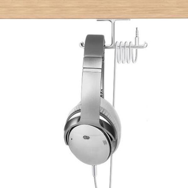 Buy Desk Storage Headphone Rack Stable Shelf Portable Double Hook Multi ...