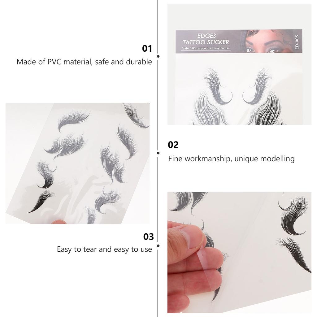 Buy Busgirl10 Shhets Temporary DIY Waterproof Hair Edge Tattoos ...