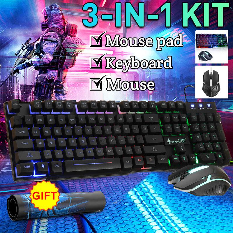 Buy Gaming Keyboard USB Office Wired Keyboard Glowing RGB Backlight And ...