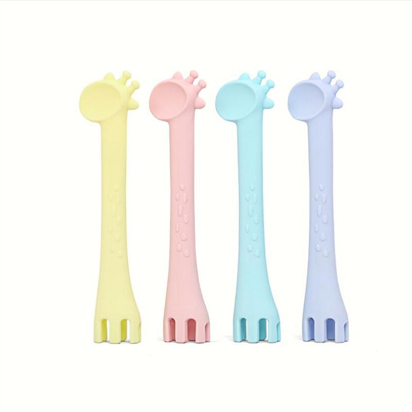 Buy Newborn Baby Training Spoon Giraffe Shape Tableware Utensils 1Pc ...