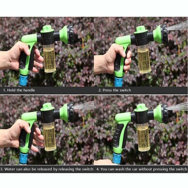 Buy 8 Modes Auto Foam Lance Water Gun Portable High Pressure 3 Grade ...