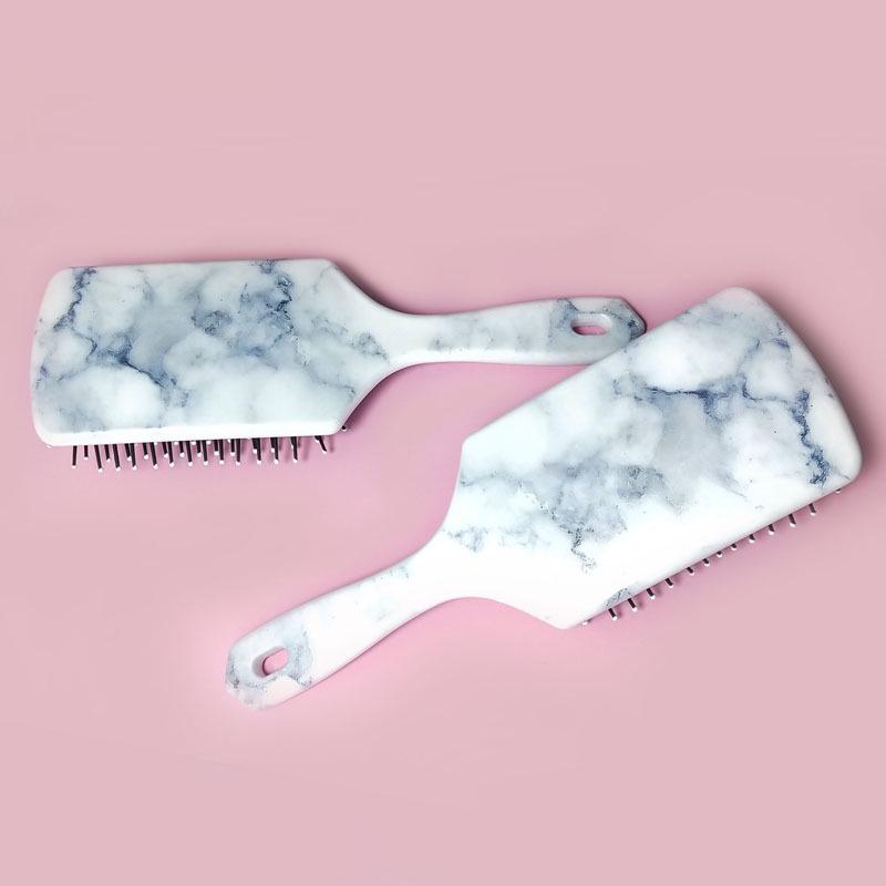 Buy 1 Pcs Marble Pattern Massage Scalp Hairbrush Comb with Ball Tipped ...