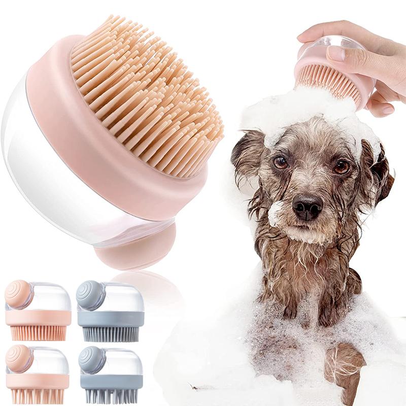 Cheap Silicone Dog Bath Brush Shampoo Dispenser Pet Massage Grooming ...