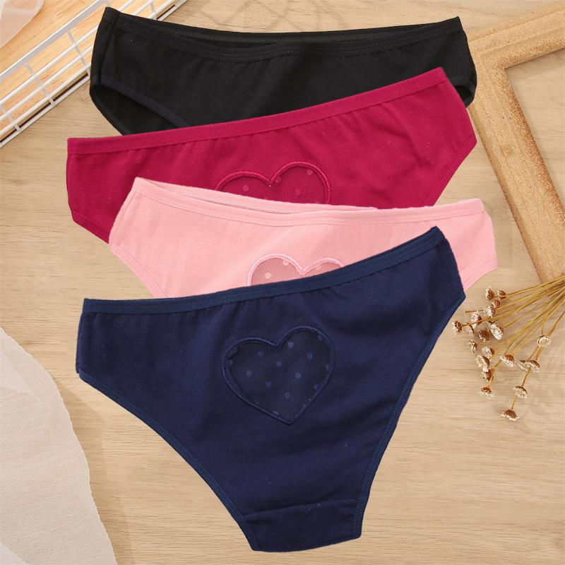 Cheap Sexy Hollow Out Heart Women Panties Low Waist Female Underpants ...