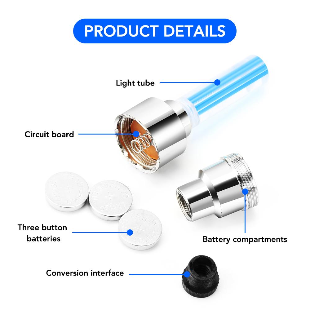 Buy Car Tire Valve Cap Flash Spoke Neon Lamp For Toyota corolla chr Kia ...