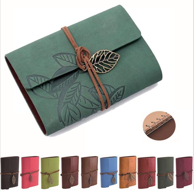 Buy Vintage Leaves Faux Leather Cover NoteBook Travel Journal Diary ...