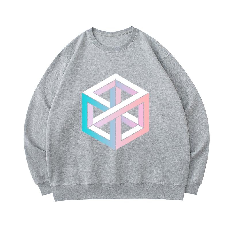 Buy Men's 300 GSM 100% Cotton Sweatshirt Geometry Cubes Geometrical ...
