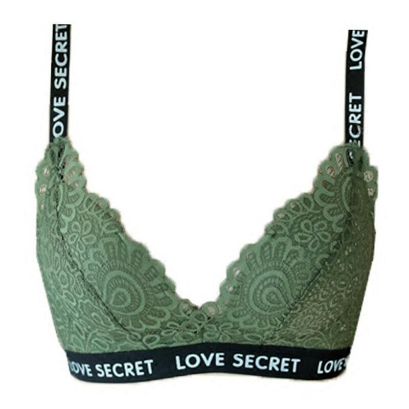 Buy Women Bra Letter Printed Wrapped Seamless Breathable Bra Ladies ...