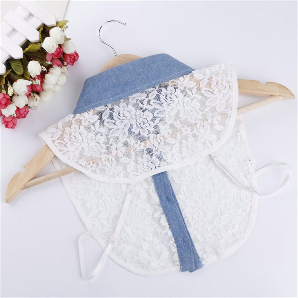 Cheap (FYHG) Women Stripe Button Blouse False Collar Clothes Shirt ...