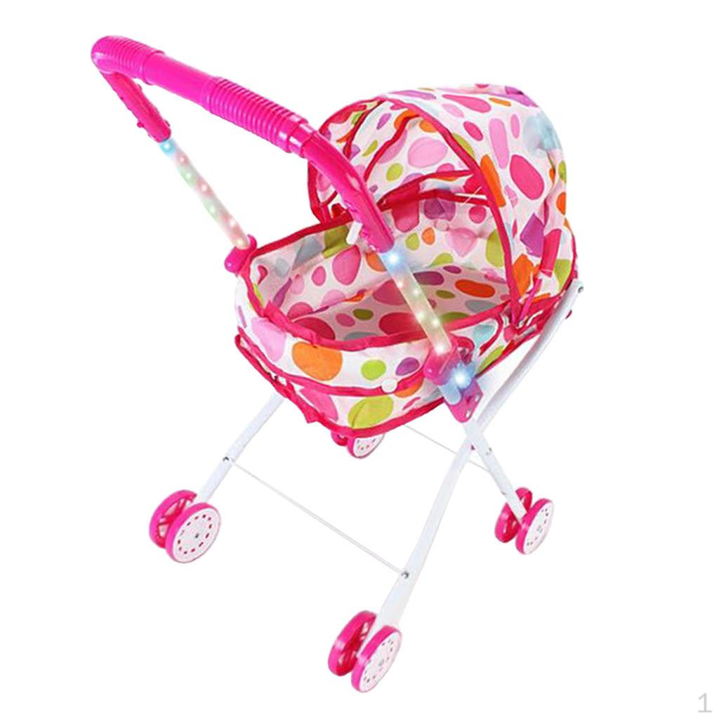 Mini Plastic Baby Doll Stroller Trolley for Toddler Pretend Play Toys ...