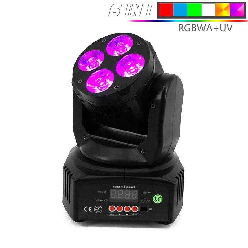 Buy SHEHDS Mini LED Wash Moving Head 4x18W RGBWA+UV DMX Stage Lights ...