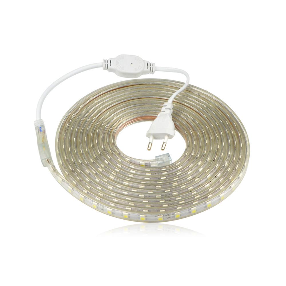 Buy LED Strip 5050 220V Waterproof Flexible LED Light With EU Plug ...