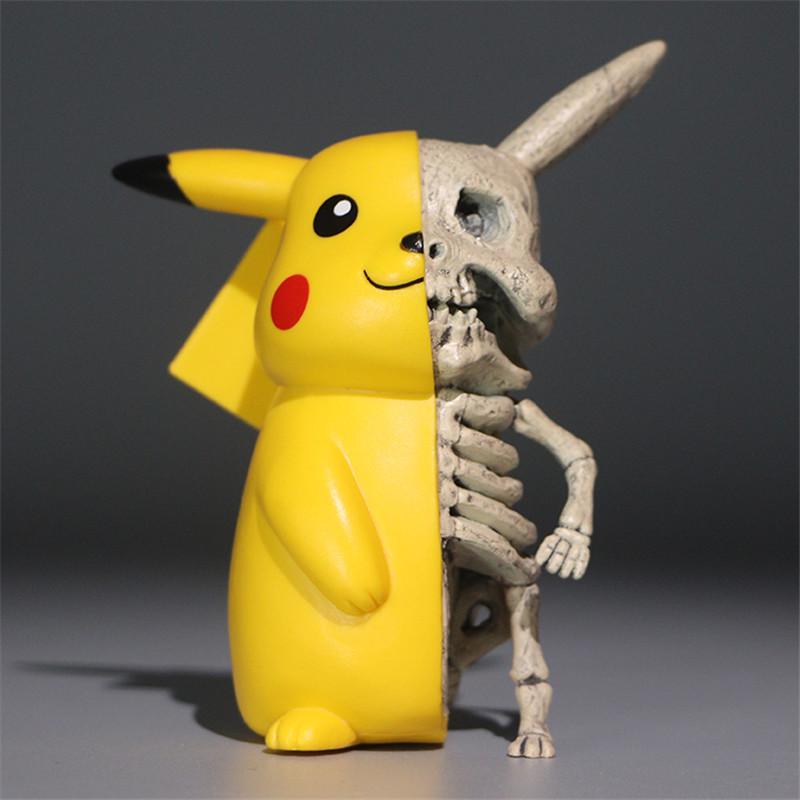Anime Pikachu Skeleton PVC Dolls Toy Collectible Funny Action Figure ...