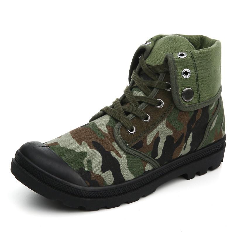 Autumn Winter Men Canvas Ankle Boots Army Combat Style Fashion High Top ...