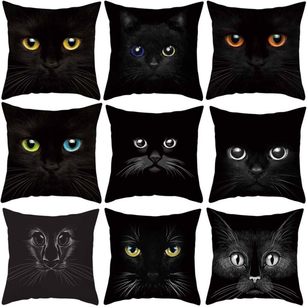 Buy Funny 3D Cat Eyes Throw Pillow Case Home Car Sofa Cushion Cover ...