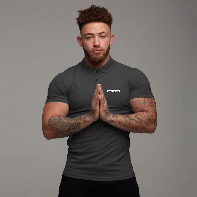 GYM ANIMAL Brand CottonFashion Polo Shirt Mens Short Sleeve Polo Shirts ...