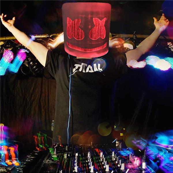 Buy DJ Led Mask Music Festival Full Head Helmets Latex Mask DJ Helmet ...