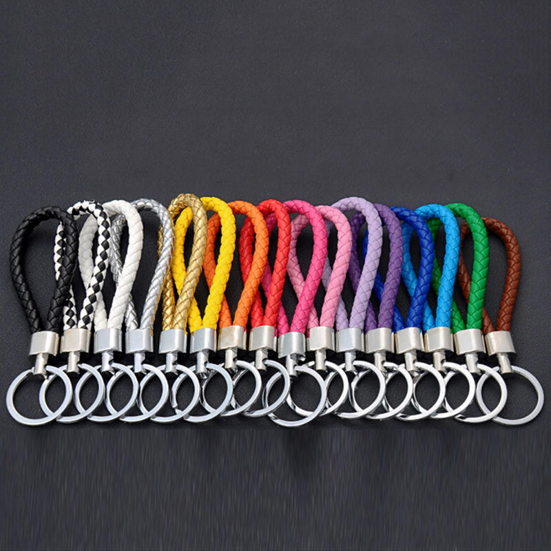 Buy Attractive And Durable Leather Weave Rope Ring Keyring Keychain Key ...
